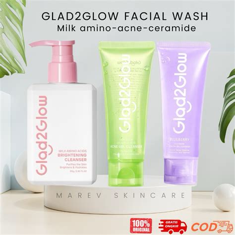 Jual Glad2Glow Blueberry Ceramide Low PH Gel Cleanser 70ml G2G Facial