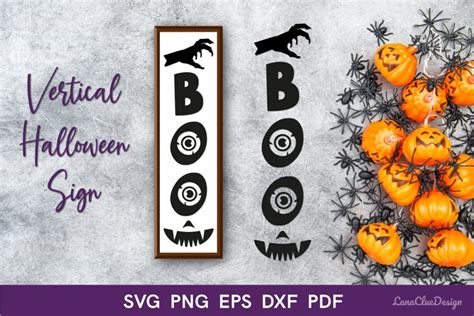 Vertical Boo Sign Svg Halloween Porch Sign Svg