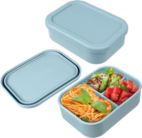 Keweis Silicone Bento Box 3 Compartment 25oz Lunch Box