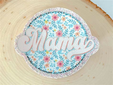 Retro Floral Mama Hat Patch Glitter Mama Patch Dtf Transfer Or