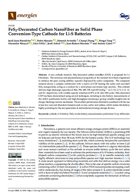 Pdf Fes2 Decorated Carbon Nanofiber As Solid Phase Conversion Type