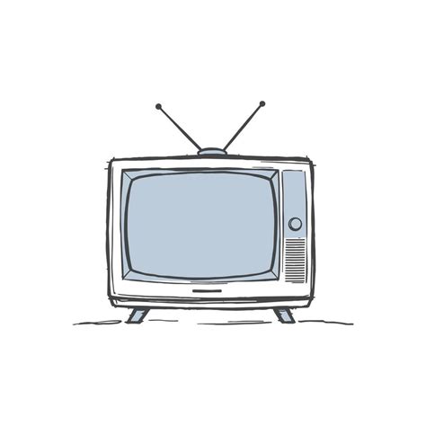 Vintage Crt Television Illustration Of A Classic Retro Tv With Antennas