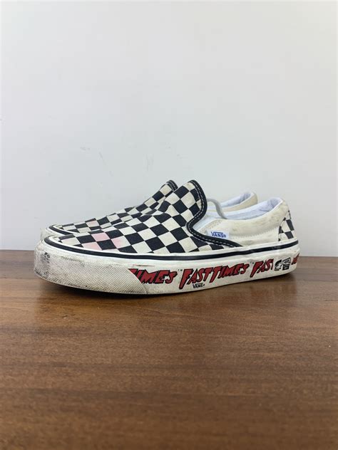 Vans Fast Times At Ridgemont High White Checkered Sli… Gem
