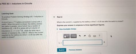 Solved PSS Inductors In Circuits Part C Learning Goal Chegg Com
