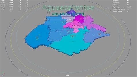 Aguascalientes Mexico Map Region Geography Political Geographic 3d