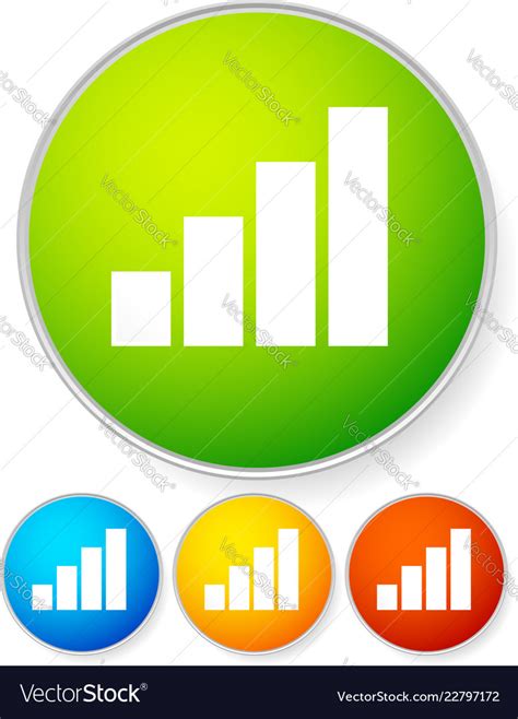 Bar Chart Icon Growth And Performance Vector Image