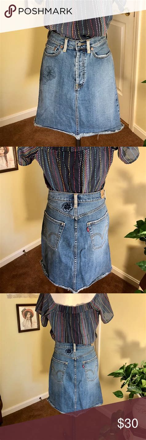 Levis Button Fly Denim Skirt Denim Skirt Clothes Design Skirts