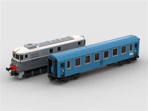 Lego Moc Moc Set Cfr Blue Passenger Cars And Diesel Locomotive By