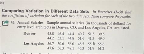 solved comparing variation in different data sets in
