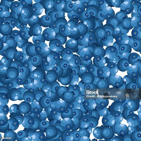 흰색 배경에 블루 베리와 원활한 패턴 천연 신선한 잘 익은 맛있는 블루베리 배경 포장 직물 직물 및 기타 다양한 디자인에 대한 벡터 일러스트레이션 블루베리에 대한 스톡 벡터