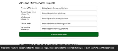 Claim Certification Of Apis And Microservices Projects · Issue 17522 · Freecodecamp
