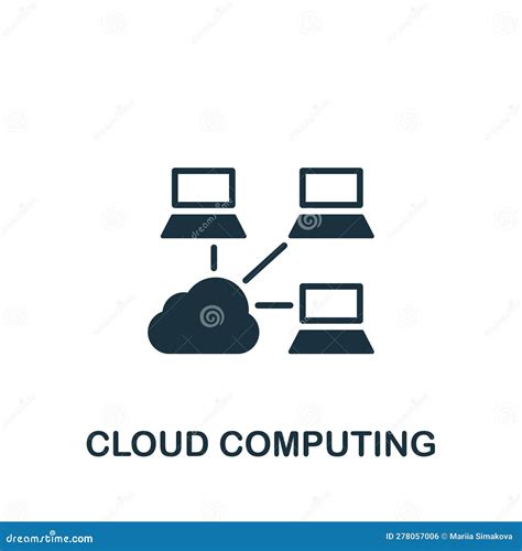 Cloud Computing Icon Monochrome Simple Sign From Data Analytics Collection Stock Vector