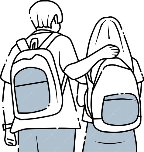 Kpop Kdrama 소년과 소녀 커플 교복 학교 라인 아트 귀여운 드라마 커플 라인 아트 Png 일러스트 및 벡터 에 대한 무료 다운로드 Pngtree