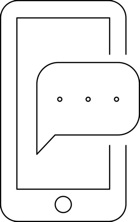 Mobile Phone With Text Web Icon Drawn With Line 10829764 Vector Art At