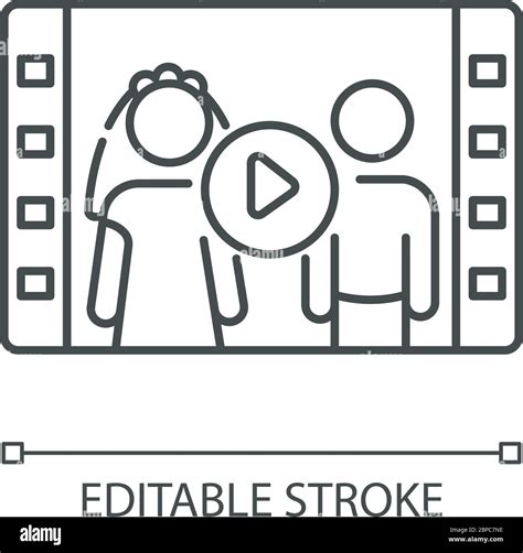 Wedding Video Pixel Perfect Linear Icon Stock Vector Image And Art Alamy