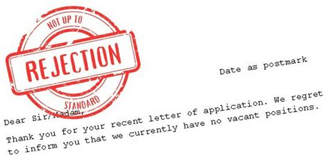 November 1986 Receiving An Employment Rejection Letter