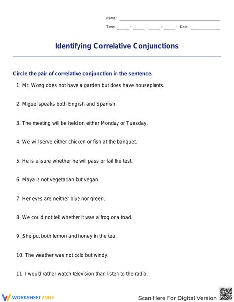 Conjunctions Worksheets For Class 6 Grade 3 Conjunctions Worksheets