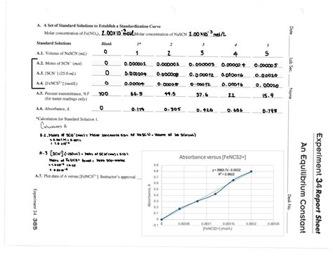 Equillibrium Constant Lab M Us 8 A ° O ↓ And O O · N · M O · O Ve