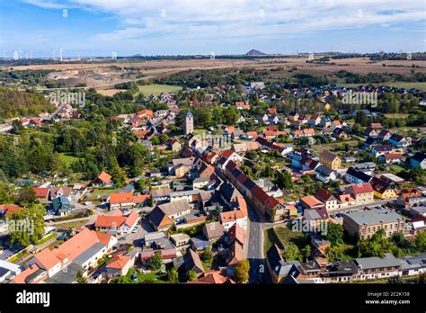 Mansfelder Land View over Mansfeld Stock Photo - Alamy