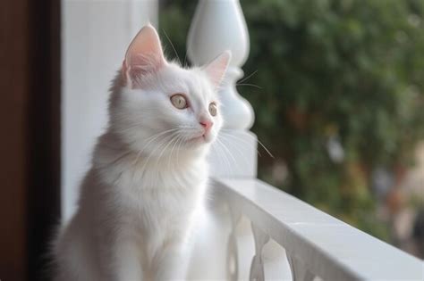 Premium Ai Image Small Cute White Fluffy Kitten