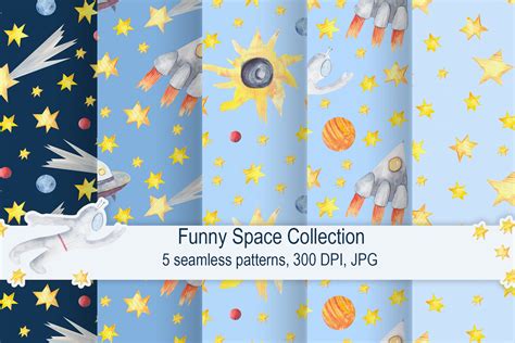 Funny Space Patterns Collection Graphic By Mariia Crow Art · Creative