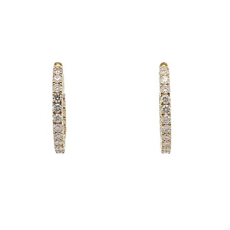 050ct Diamond Hoop Earrings Set In 18ct Yellow Gold Charles Nobel