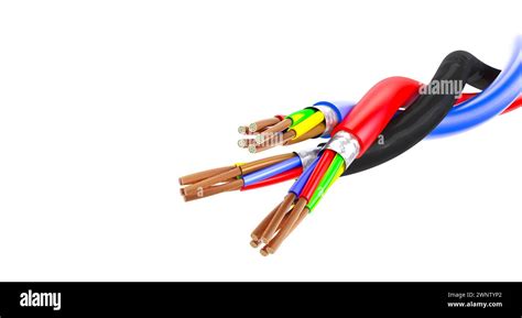High Resolution Image Of Intertwined Electrical Wires With A Clean White Background 3d Render
