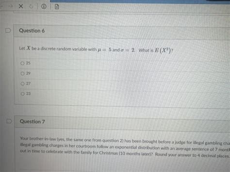 Solved Question 6 Let X Be A Discrete Random Variable With