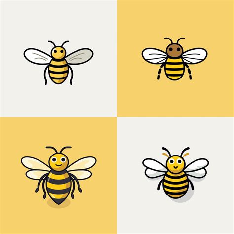Cute Bee Cartoon Icon Logo Illustration Character Mascot Cartoon Kawaii
