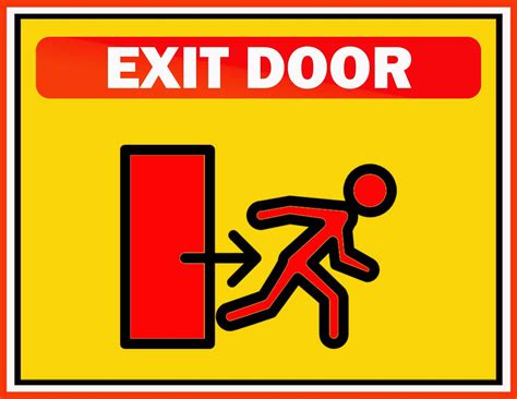 Exit Door Sign Template Free Download Door Signs Sign Templates