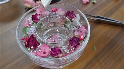 Diy 프리저브드 수국으로 만든 젤캔들 홀더 만들기 핑크무드 Youtube