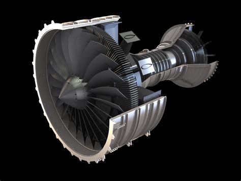 Aircraft Turbofan Engine 3d Model Animated Cgtrader