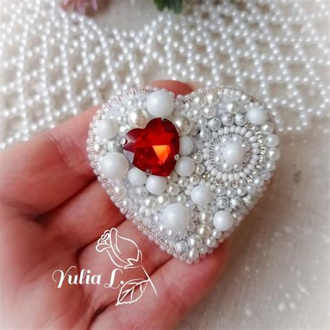 Сердечко Бисерные украшения Текстильная ювелирные изделия Формы сердца