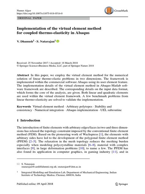 Implementation Of The Virtual Element Method For Coupled