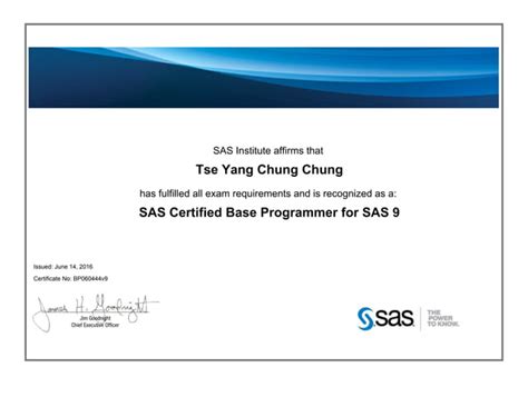 SAS Base Programming Certificate PPT