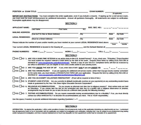 9 Civil Service Exam Application Form Templates To Download Sample