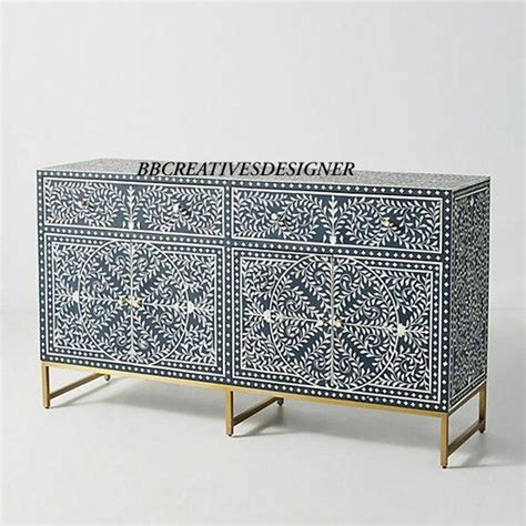 Handmade Wooden Bone Inlay Sideboard Cabinet Storage Sideboard Etsy