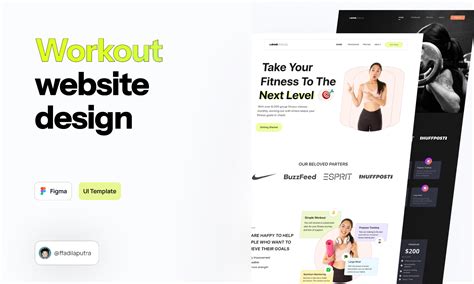 Workout Fitness Website Landing Page Figma