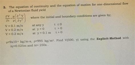 Solved The Equation Of Continuity And The Equation Of Chegg