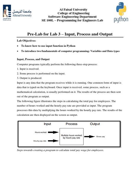 Pre Lab For Lab 3 Se100l Fall2023 Pdf Variable Computer Science Programming