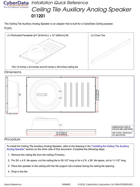 CYBERDATA 011201 INSTALLATION QUICK REFERENCE Pdf Download | ManualsLib