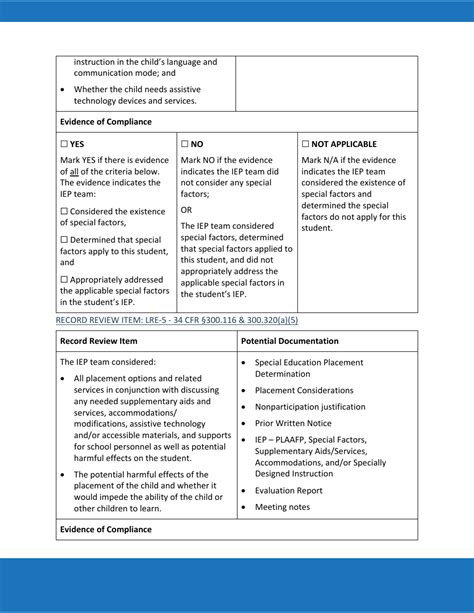 Oregon Priority Area 1 Least Restrictive Environment Lre Fill Out