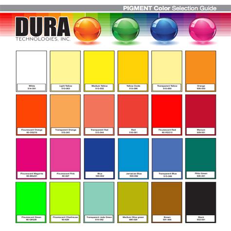Gel Coat Pigment Colour Chart Minga