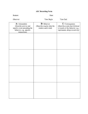 Antecedent Behavior Consequence Worksheet Antecedent Behavio