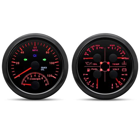 ARTILAURA GPS Speedometer Gauge Set GPS Speedometer With Tachometer Fuel Level Water