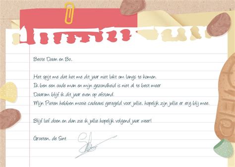 Een Echte Kaart Van Sinterklaas Met Een Handgeschreven Brief Met