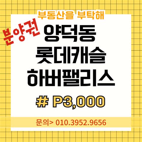 마산 양덕동 롯데캐슬 하버팰리스 분양권 매매 26b타입 P3000 2025년 1월 입주예정 Apn부동산중개법인