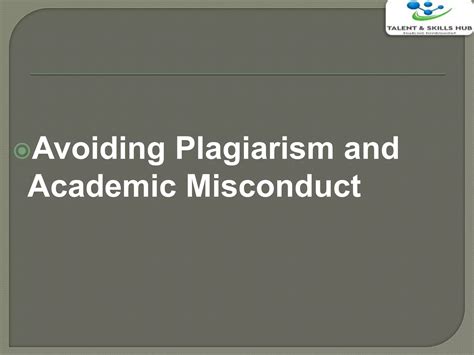 Avoiding Academic Misconduct Ppt
