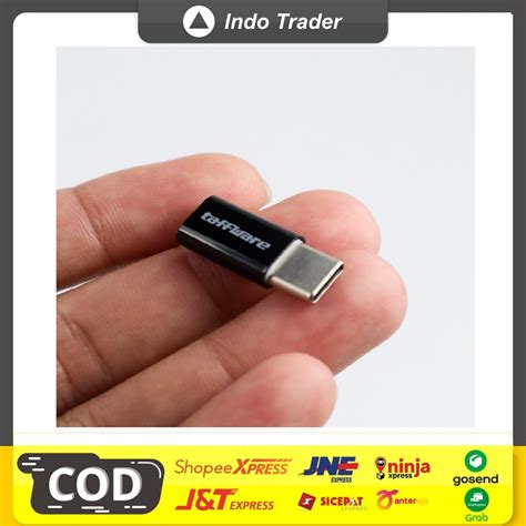 Jual Adapter Converter Micro Usb To Usb Type C Black Shopee Indonesia