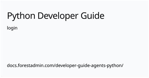Login Python Developer Guide